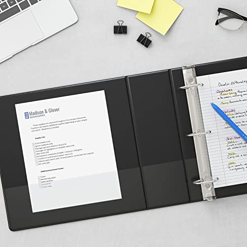 Staples 2661503 Standard 1-Inch 3-Ring View Binders Black 12/Carton (26431Ct)