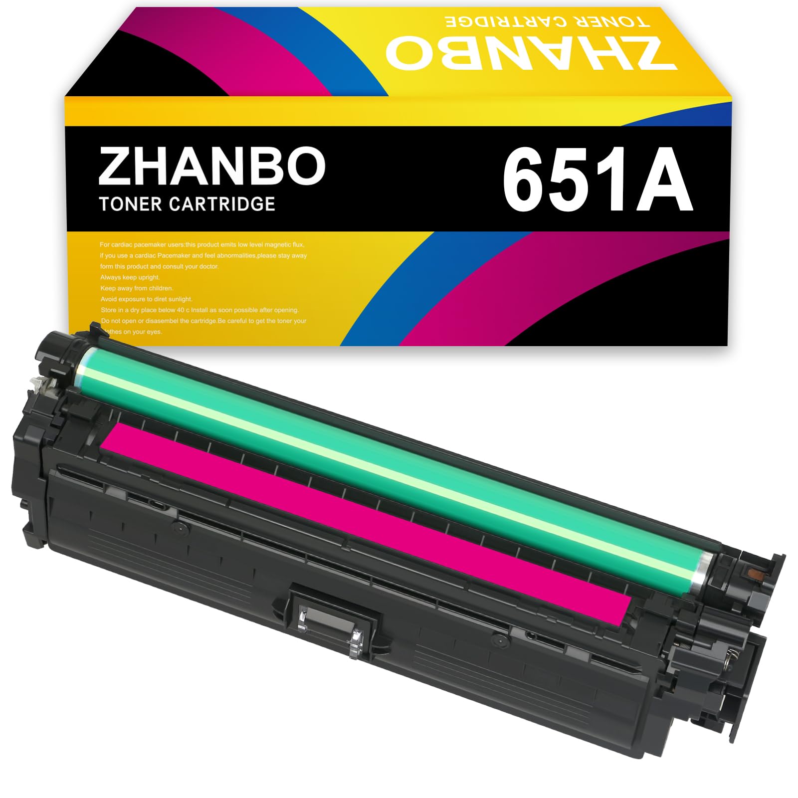 ZHANBO Remanufactured 651A Toner Cartridge Compatible with HP 651A CE343A to use for HP M775dn M775z M775f Printer.(1-651A Magenta Toner)