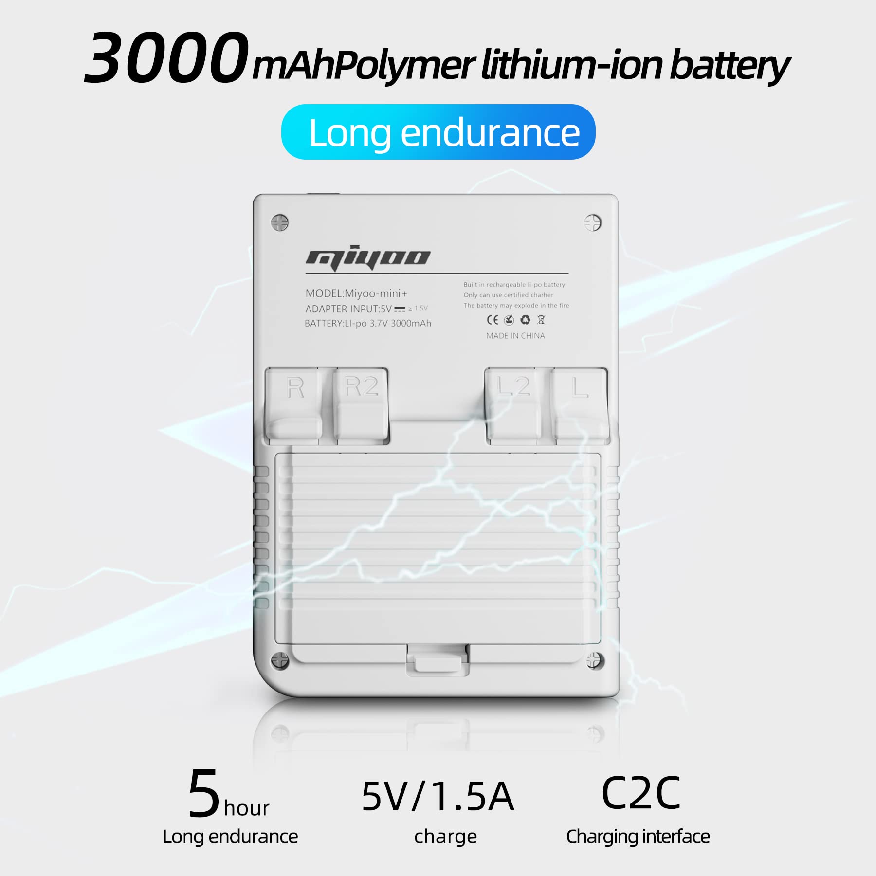 Miyoo Mini Plus, Retro Handheld Game Console 3.5-inch IPS Full Screen / 10,000+ Games / WiFi Support / 64 GB TF Card / 3000mAh Battery Life 7+ Hours (White)