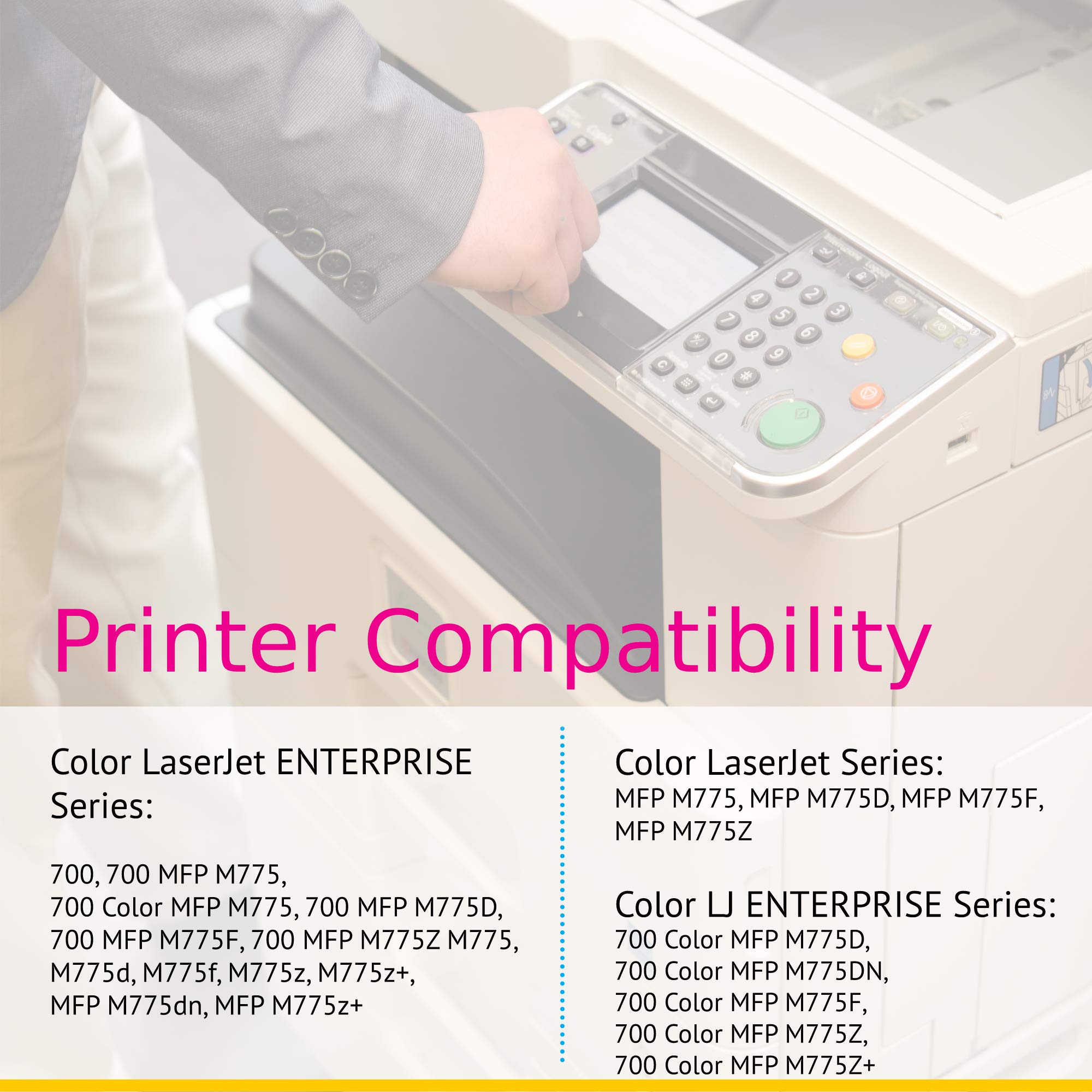 CS Compatible Toner Cartridge Replacement for HP M775 CE340A Black HP 651A Color MFP M775D MFP M775F MFP M775ZENTERPRISE 700 MFP M775 M775D 2 Set