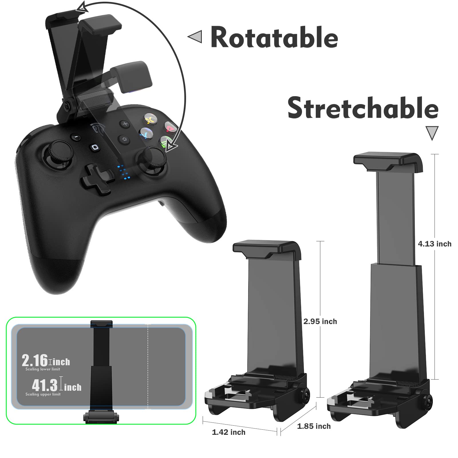 EasySMX Bluetooth Game Controller for Switch/PC/iPhone/Android,Switch Pro Controllers with Phone Clip,Wireless Remote Gamepad with Led Light/Programmable/Motion Control/Vibration/Turbo/Wakeup