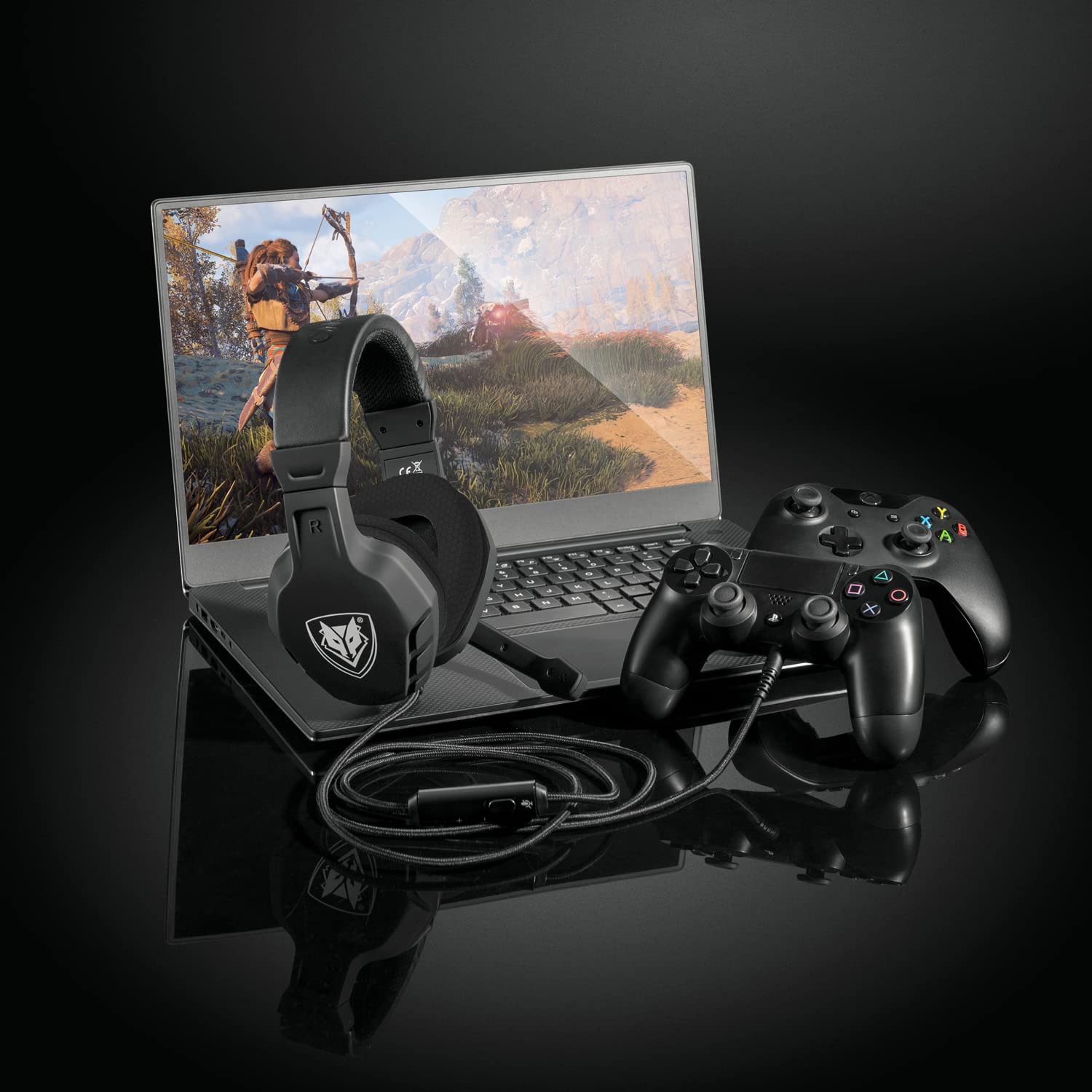 NUBWO U3 Gaming Headset with Mic for PC, PS4, PS5, Xbox 1, Mac, Switch, Wired Over-Ear Gaming Headphones with Mic Clear Call, Lightweight & in-Line Control-Black