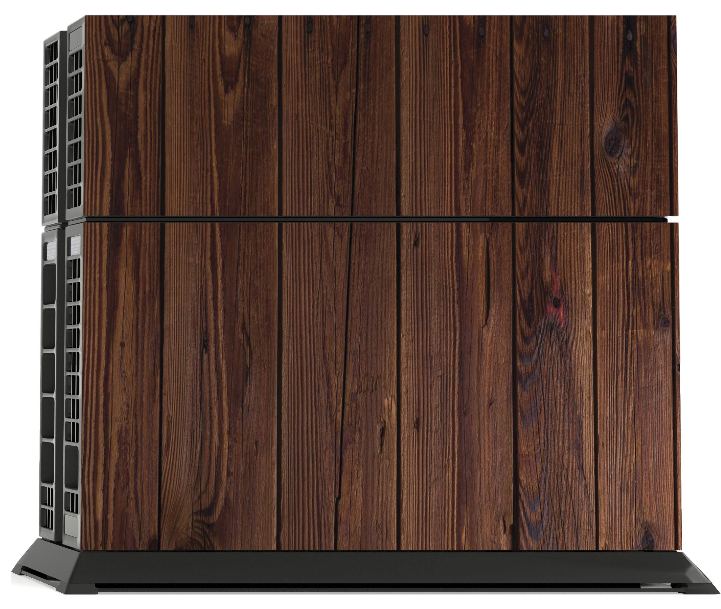 PS4 Console Wood Skin Decal Mahogany Vinal Sticker + 2 Controller Skins Set
