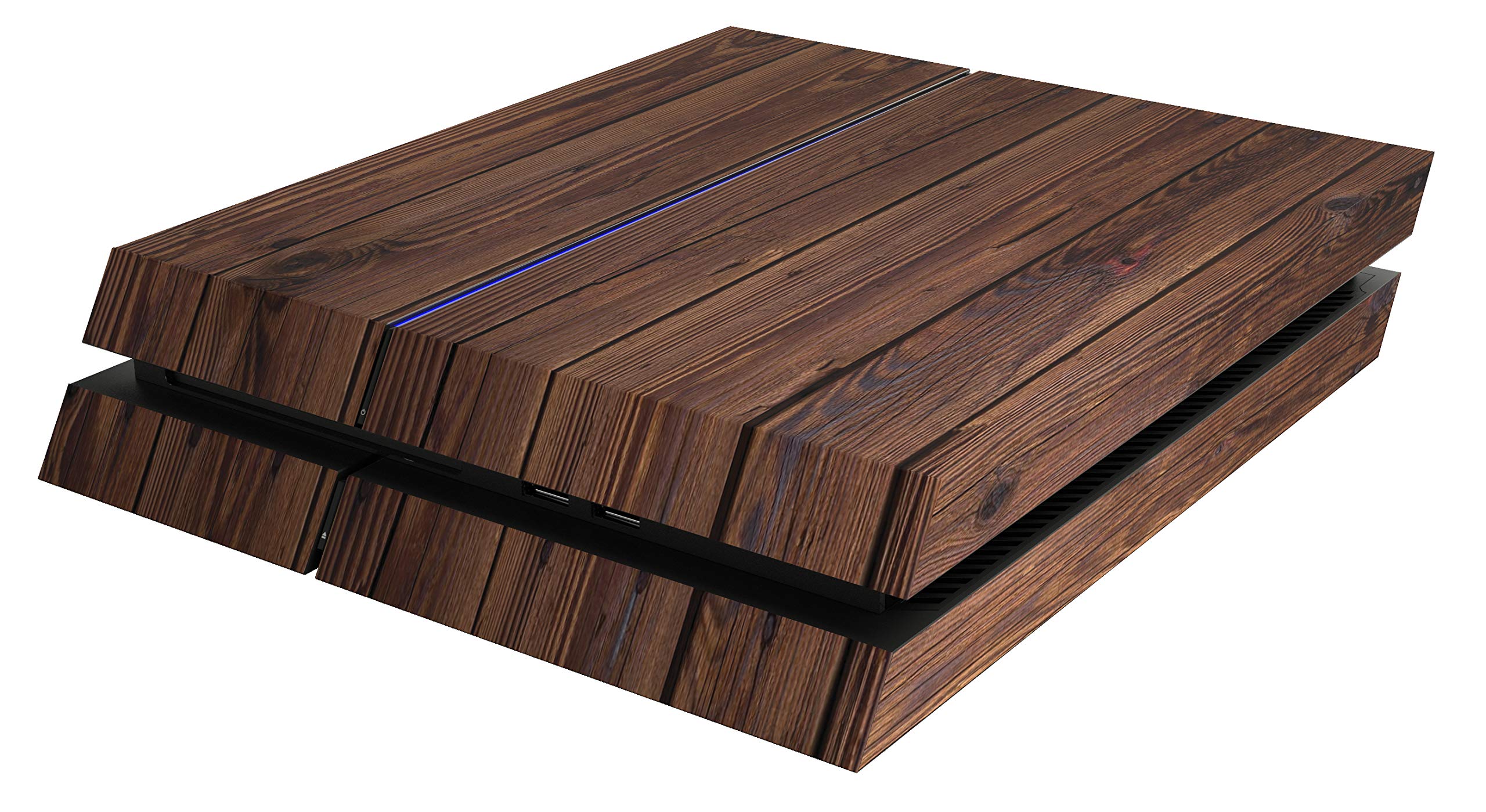 PS4 Console Wood Skin Decal Mahogany Vinal Sticker + 2 Controller Skins Set