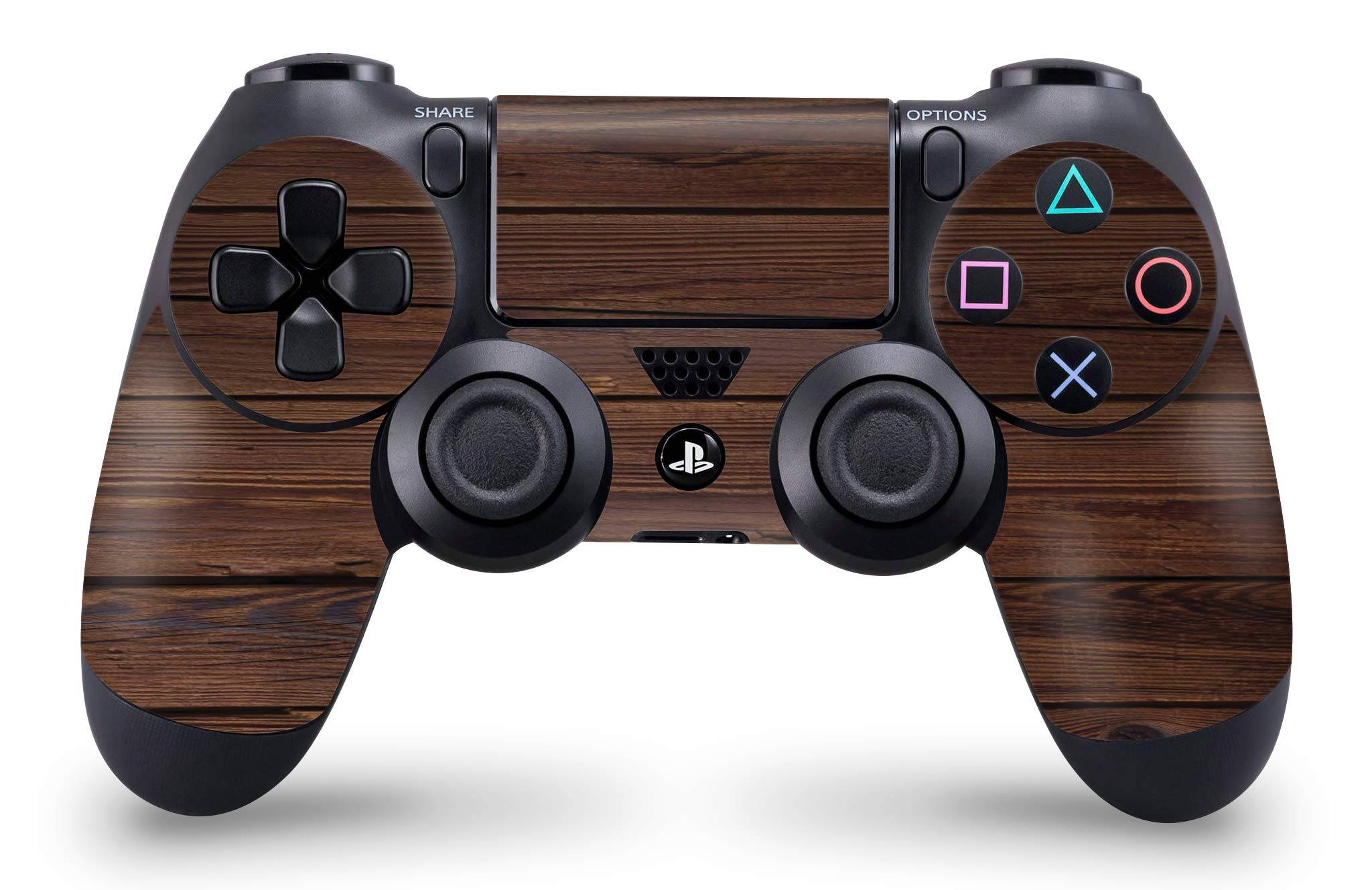PS4 Console Wood Skin Decal Mahogany Vinal Sticker + 2 Controller Skins Set
