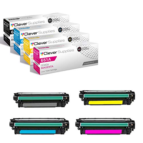 CS Compatible Toner Cartridge Replacement for HP MFP M775dn CE340A Black CE341A Cyan CE342A Yellow CE343A Magenta HP 651A Color Laserjet Enterprise 700 MFP M775F 4 Color Set