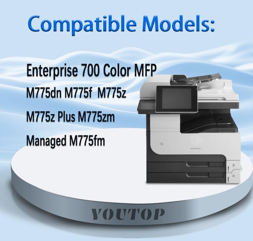 YOUTOP High Yield 651A Toner Cartridge Replacement for 651A CE340A CE341A CE342A CE343A Compatible for HP Enterprise 700 MFP M775z M775Z+ M775f M775dn Printer