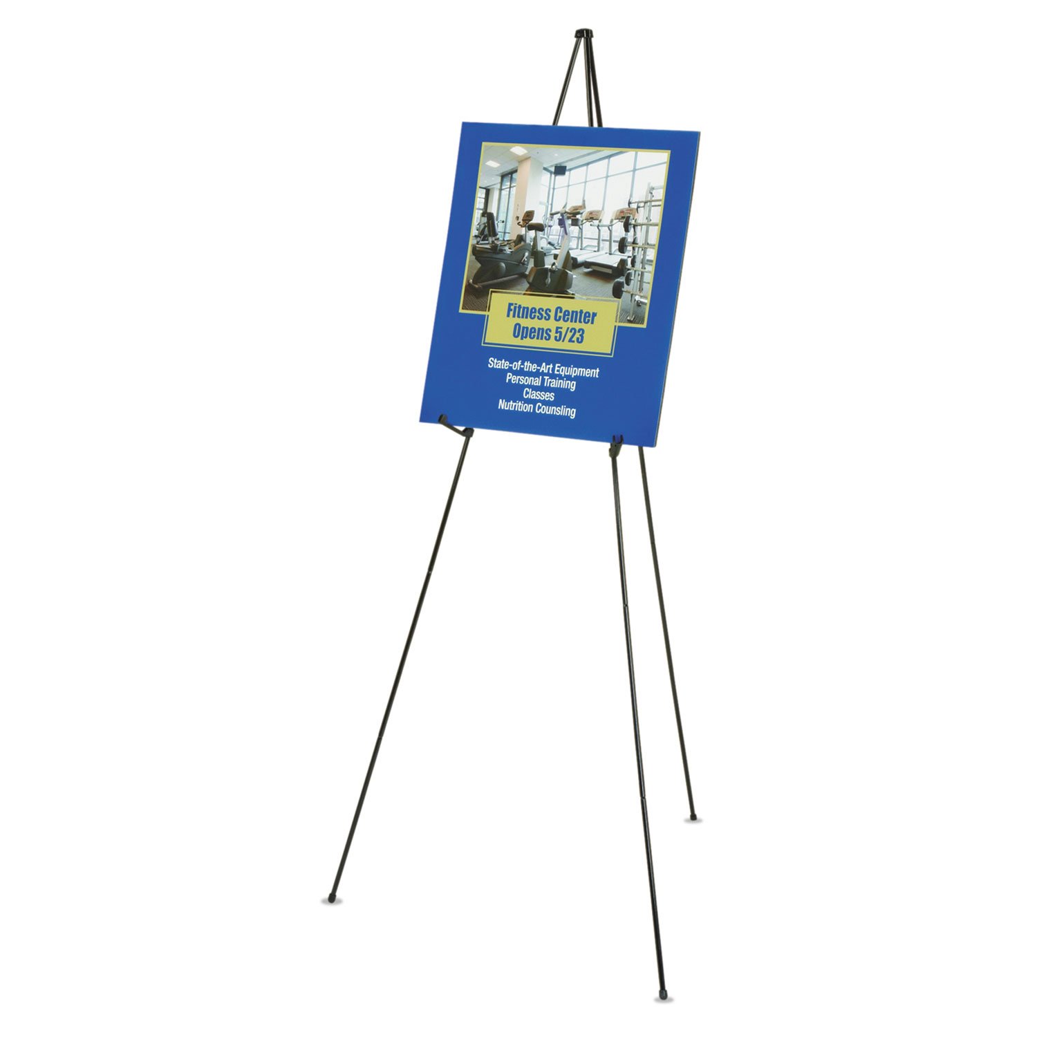 Quartet Instant Easel 63” Stand, Powder Coated Steel Material, Collapsible, Portable Display Stand for Posters, Signs, and Art, Tripod for Home and Office (29E)