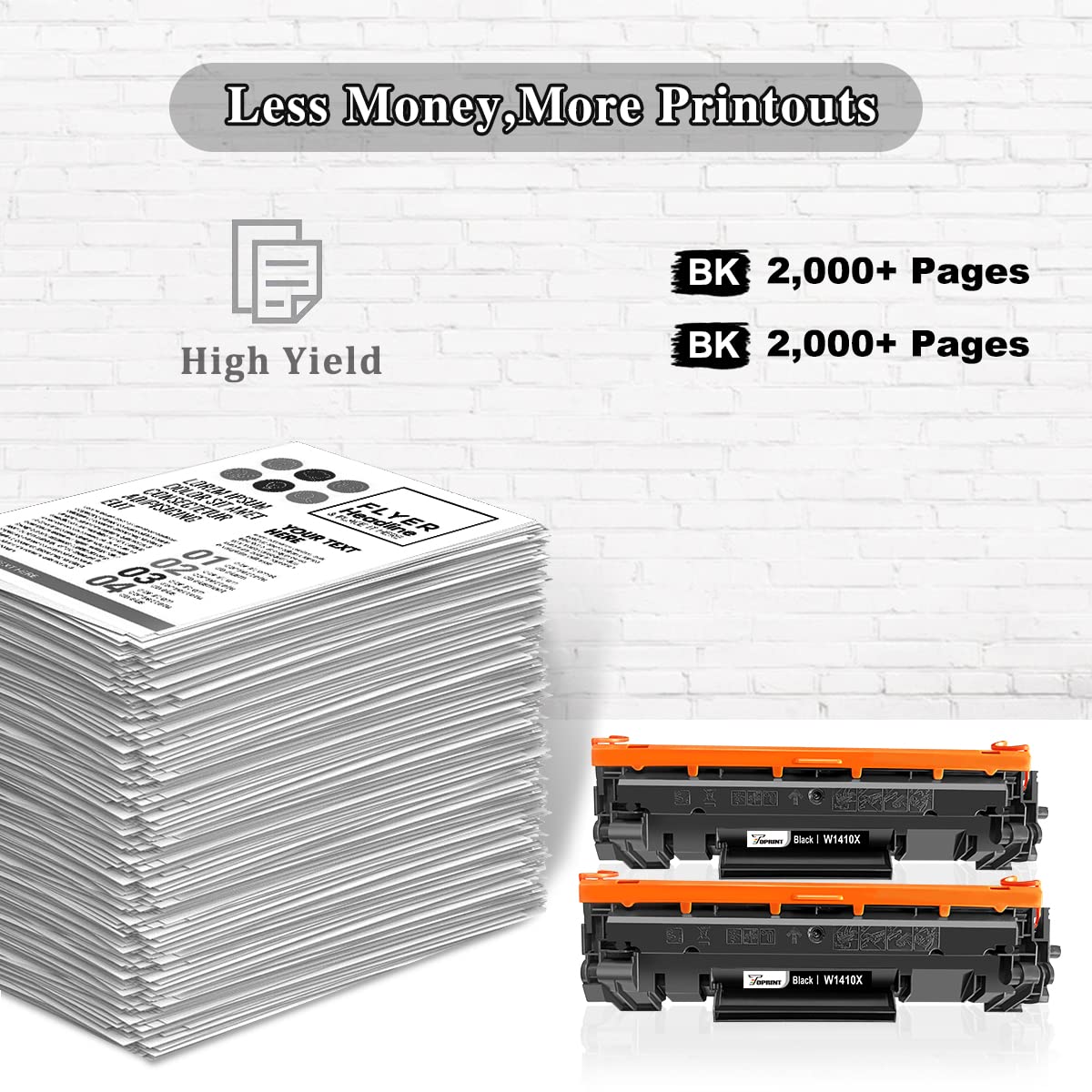 TOPRINT [NO CHIP, with Professional Tools] 141X W1410X ( W1410A 141A ) Compatible Toner Cartridges 2 Black High Capacity, 2000 Pages for H P Laserjet M110 M110w MFP M139 M140 M140w Printers