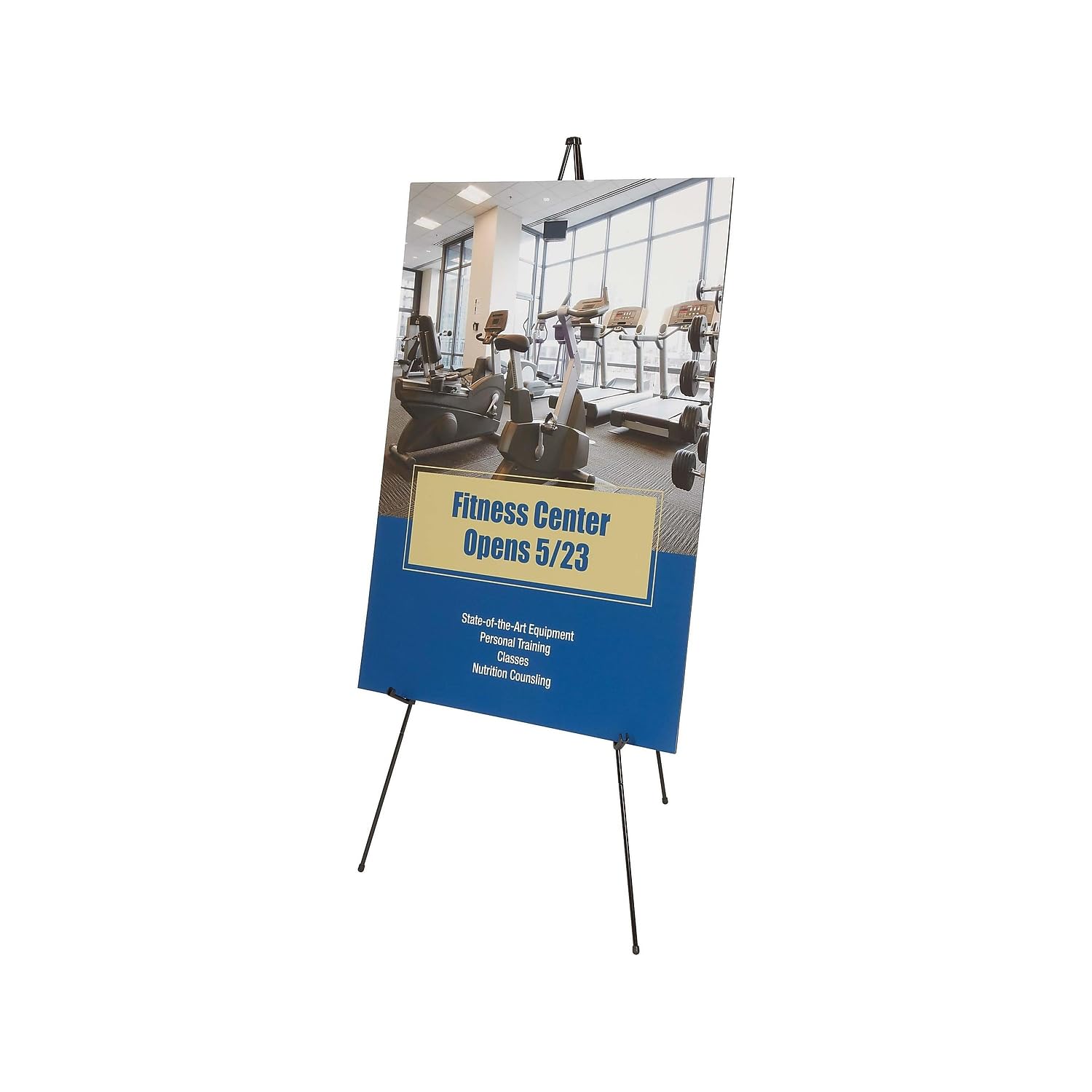 Quartet Instant Easel 63” Stand, Powder Coated Steel Material, Collapsible, Portable Display Stand for Posters, Signs, and Art, Tripod for Home and Office (29E)