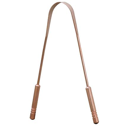 White Leaf 100% Pure Copper Tongue Scraper for Adults -Natural Copper Tongue Scraper for Adults Tongue Cleaner with Firm Grip & Travel Case -Tongue Scraper for Dental Health and Fresh Breath