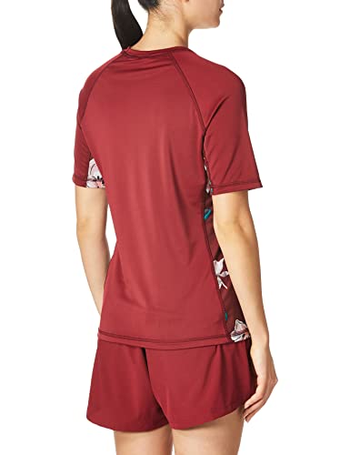 Kanu Surf Women's Breeze UPF 50+ Short Sleeved Active Rashguard & Workout Top, Darren Maroon, X-Large