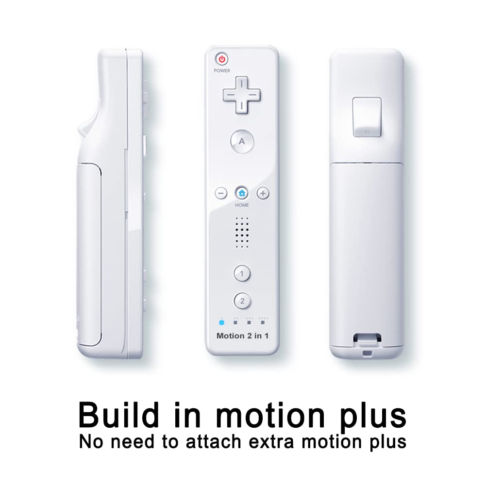 MOLICUI Wii Controller Motion Plus with Nunchuck,Wii Remote Controller Compatible with Nintendo Wii/Wii U with Wrist Strap and Case,White