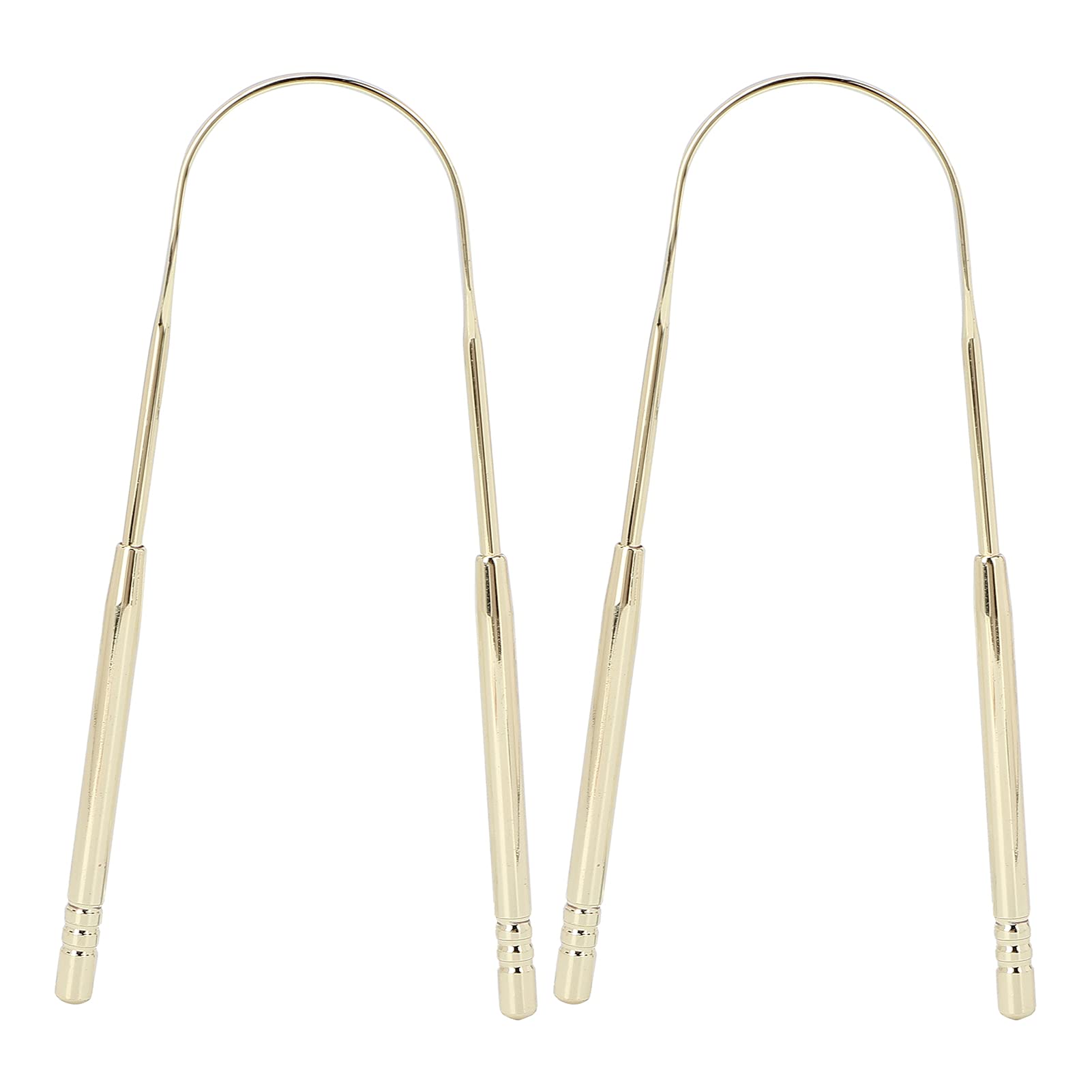 2Pcs Stainless Steel Tongue Scrape, U Shape Tongue Cleaner Oral Tongue Scraper for Oral Care Fights Bad Breath for Adults and Kids(gold)