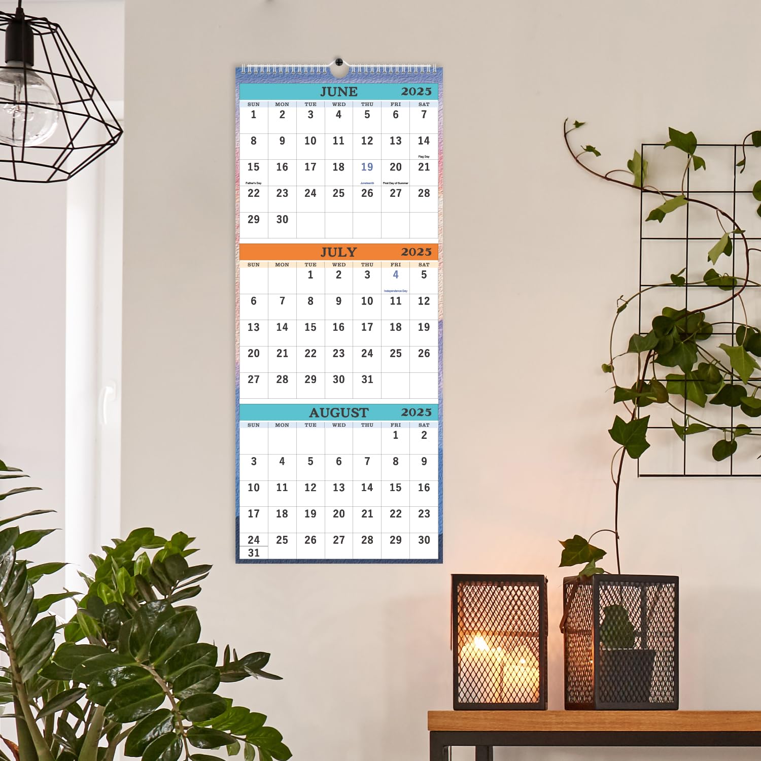 2025-2026 Wall Calendar - April 2025 - July 2026, 3-Month Display Vertical Calendar 2025-2026, Calendar Planner, 11" x 26", Large, Lay- Flat, Perfect for Your Busy Schedule
