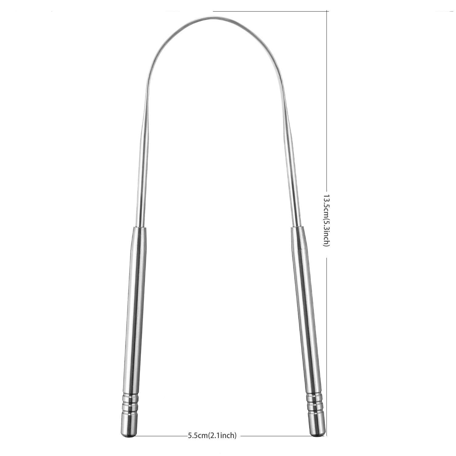 Fanzbike Tongue Cleaner Tongue Scraper - Stainless Steel Tongue Brush Eliminate Bad Breath With Non-synthetic Grip