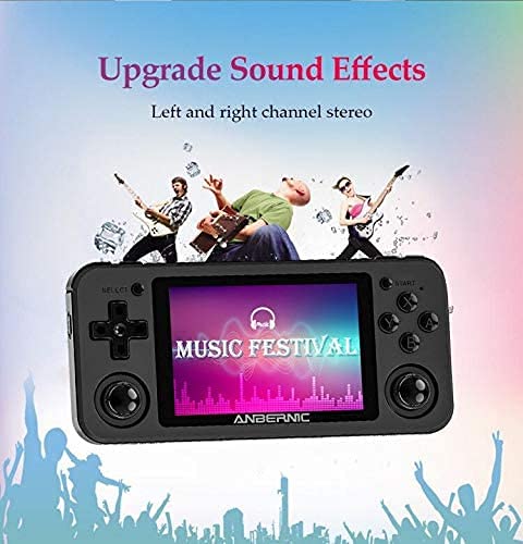 ANBERNIC RG351P Handheld Game Console with 64G TF Card 2500 Classic Games 3.5 Inch IPS Screen 3500mAh Battery, Video Games Player with Open Source System RK3326 Chip Quad-core (RG351P Black)
