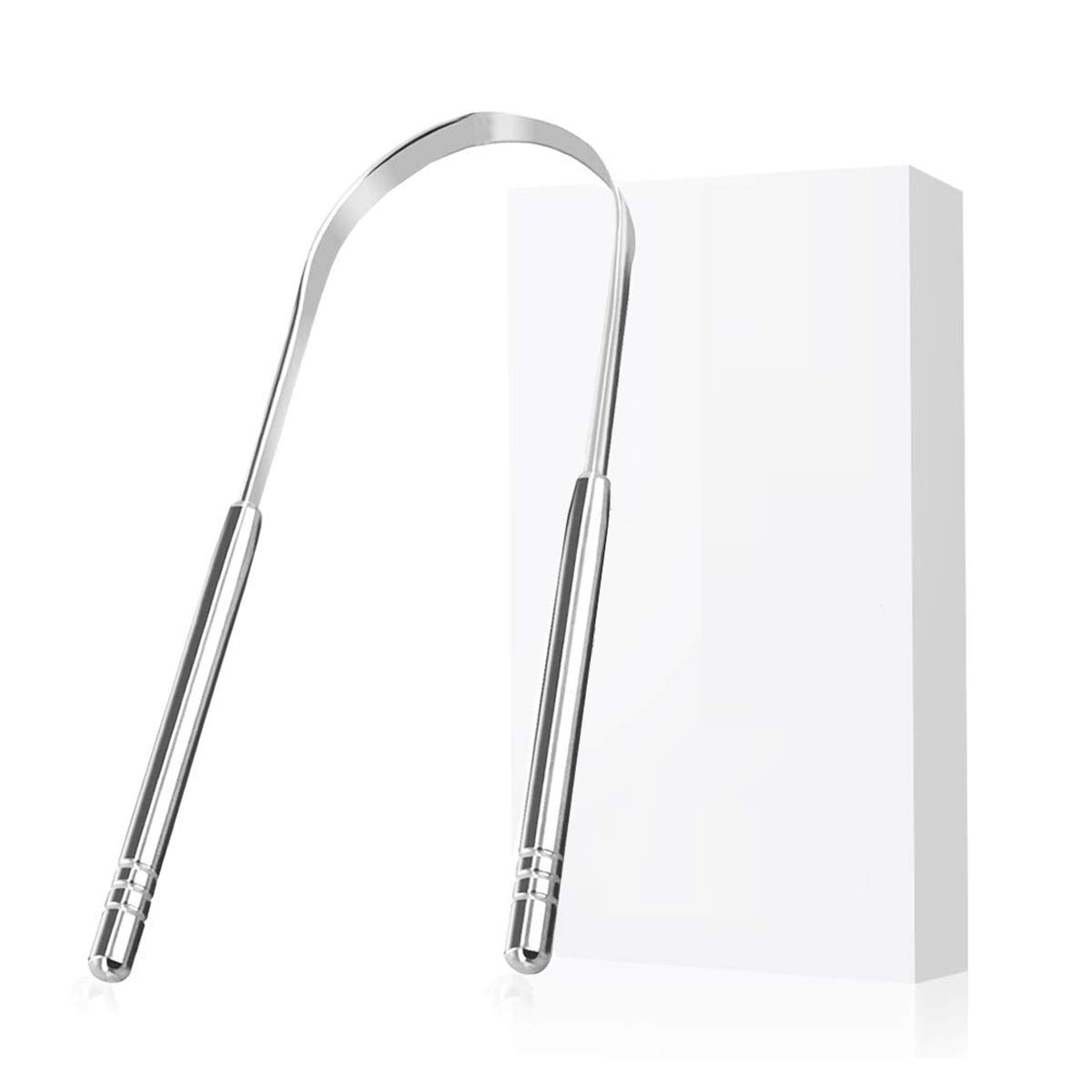 Fanzbike Tongue Cleaner Tongue Scraper - Stainless Steel Tongue Brush Eliminate Bad Breath With Non-synthetic Grip