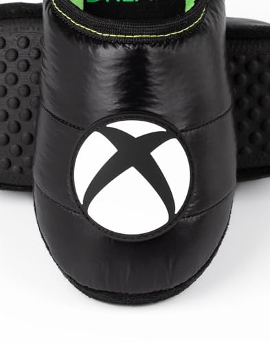 Xbox Slippers Boys Kids Teens Game Console Logo Green Black Shoes 2.5 US