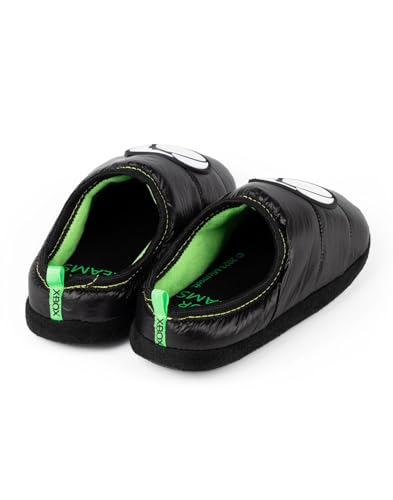 Xbox Slippers Boys Kids Teens Game Console Logo Green Black Shoes 2.5 US