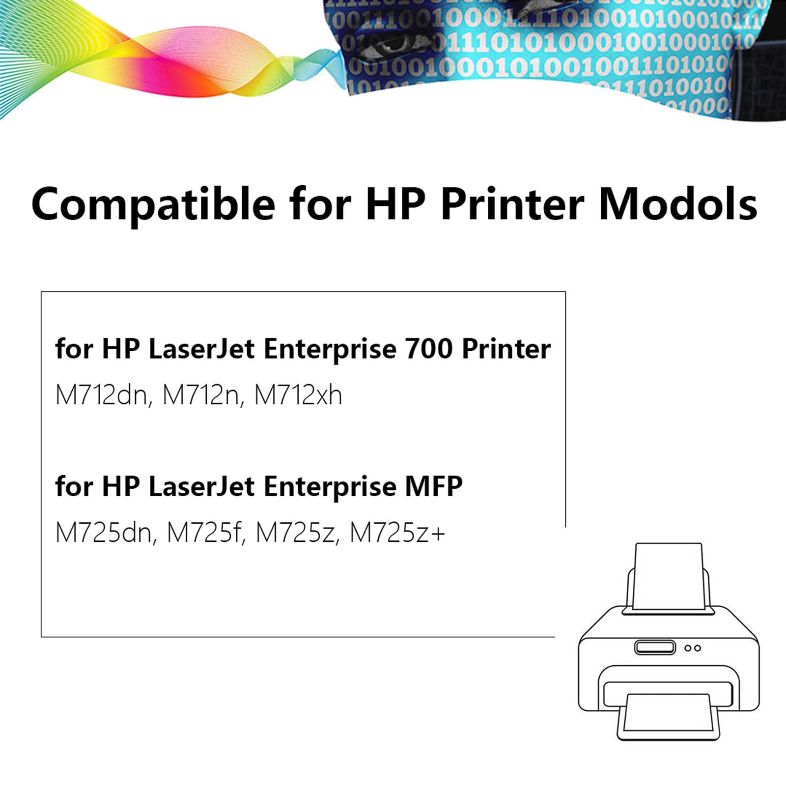 14A Black Toner Cartridge Compatible for HP Laserjet Enterprise MFP 700 M712 M712n M725 M725dn M712dn M725f M725z M712xh 14X CF214X High-Yield CF214A Black x2