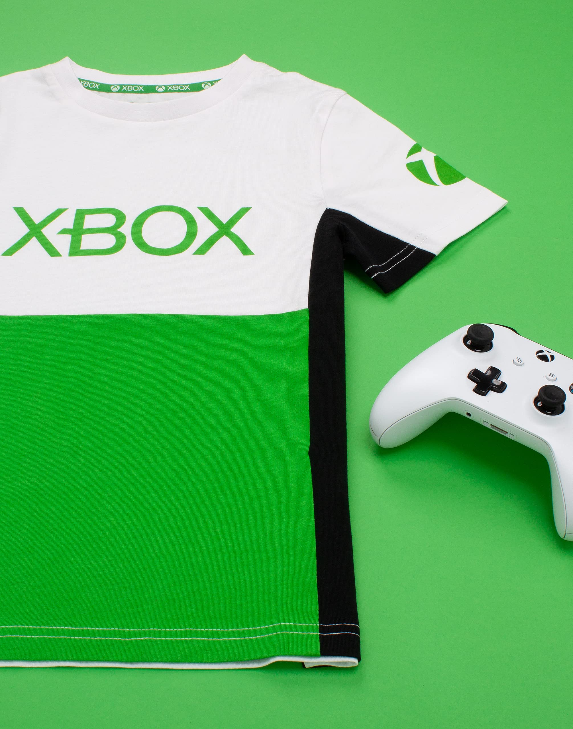 Xbox T-Shirt Boys Kids Black Green Game Console Logo Clothing Top 11-12 Years