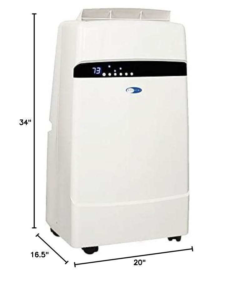 Whynter ARC-12SDH 12,000 BTU (6,884 BTU SACC) Dual Hose Cooling Portable Air Conditioner, Heater, Dehumidifier, and Fan with Activated Carbon Filter plus Storage bag, up to 400 sq ft in White