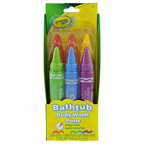 Crayola Taste Beauty Bathtub Bodywash Pens, Kids’ Bath Toys per Pack (6-Pack), Adult Supervision Recommended