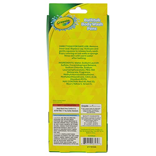 Crayola Taste Beauty Bathtub Bodywash Pens, Kids’ Bath Toys per Pack (6-Pack), Adult Supervision Recommended