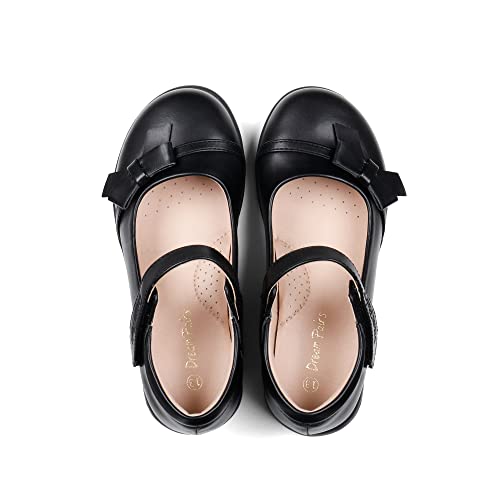 DREAM PAIRS Girls School Uniform Shoes Mary Jane Dress Flats,Size 2 Little Kid,Black/PU,SDFL2210K
