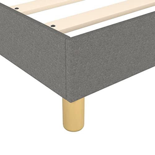 vidaXL Box Spring Bed Frame Home Indoor Bed Accessory Bedroom Upholstered Double Bed Base Furniture Dark Gray 76"x79.9" King Fabric