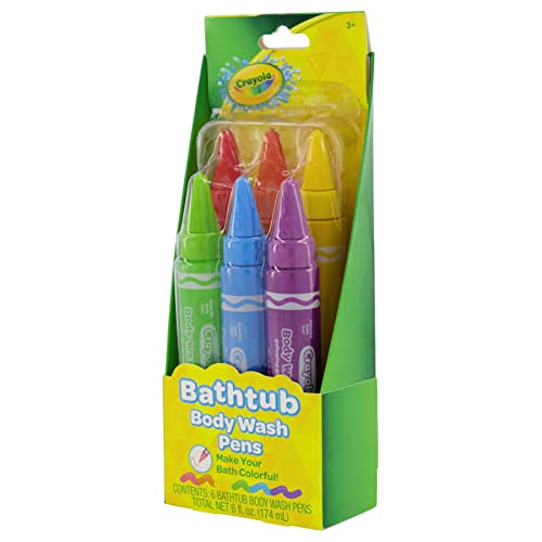 Crayola Taste Beauty Bathtub Bodywash Pens, Kids’ Bath Toys per Pack (6-Pack), Adult Supervision Recommended
