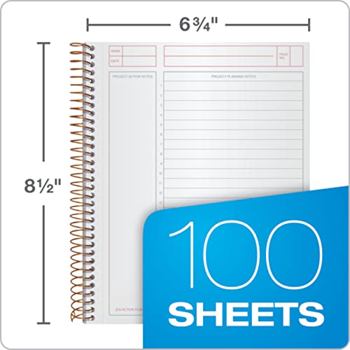 TOPS Products Aion Planner, Side Wirebound, 8-1/2"x6-3/4", 100 Sheets, Black (TOP63828)