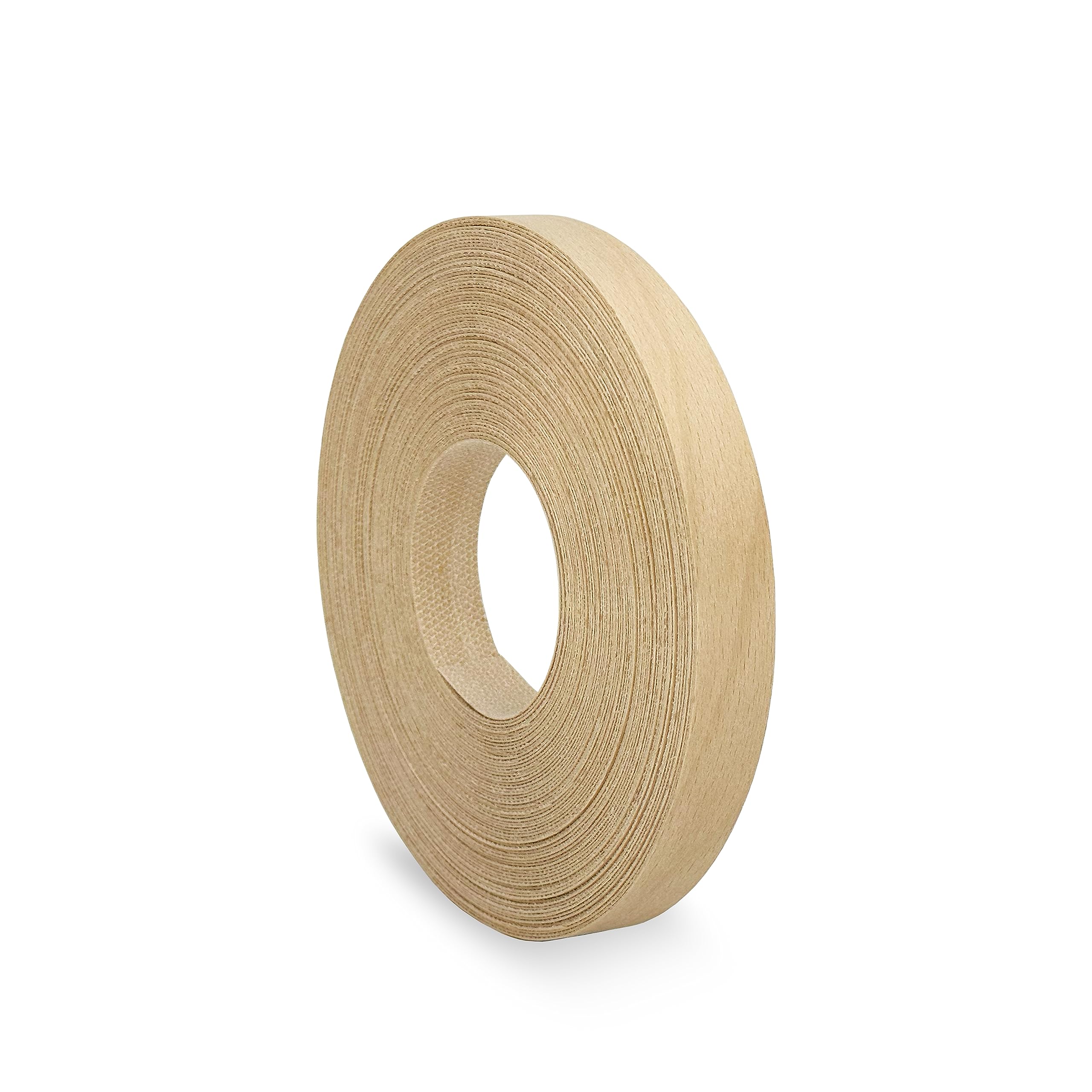 Birch Wood Veneer Edge Banding 3/4 inch x 25 ft Pre Glued Adhesive Edging Trim Tape Iron On Flexible Strip Roll Laminate Cabinate Countertop Furniture Shelf MDF Board Paintable Molding Easy Trimmer