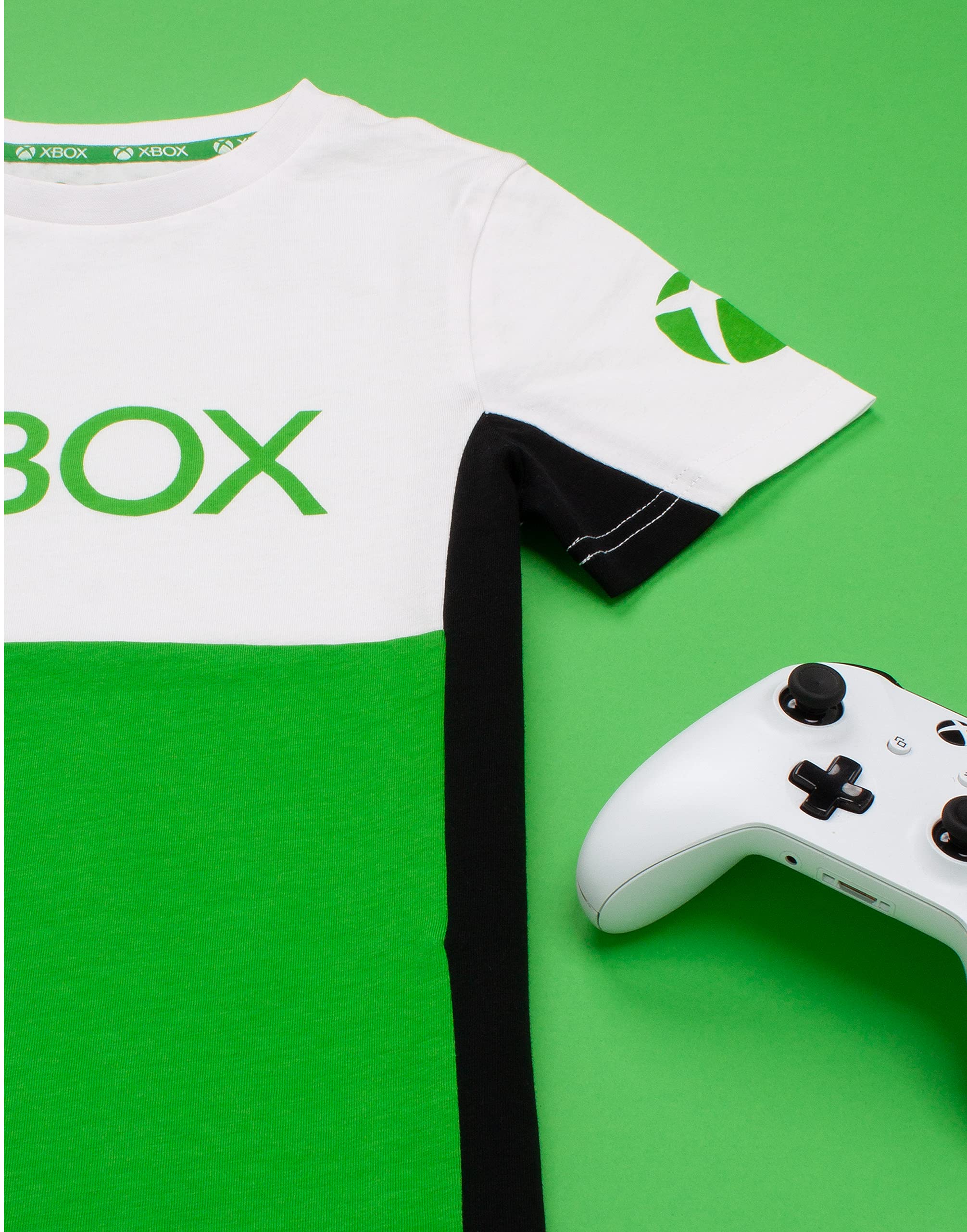 Xbox T-Shirt Boys Kids Black Green Game Console Logo Clothing Top 11-12 Years