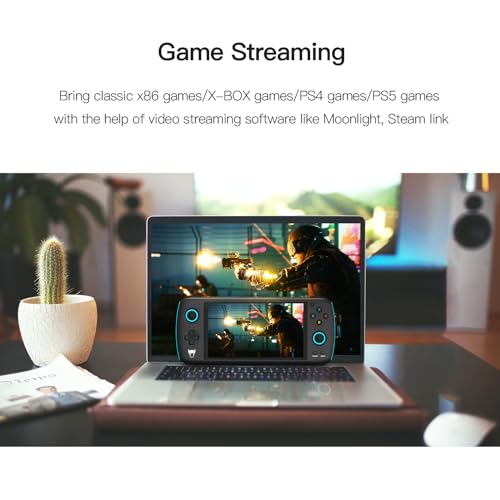 AYN Odin Pro Retro Game Handheld - SD845 Android Console With Multiple Emulators - FHD 1080P LCD, Fast Charging - 6600mAh Battery - 128GB, Black