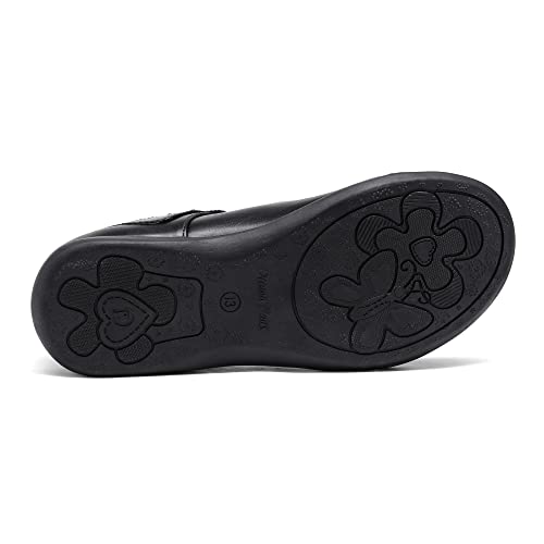 DREAM PAIRS Girls School Uniform Shoes Mary Jane Dress Flats,Size 2 Little Kid,Black/PU,SDFL2210K