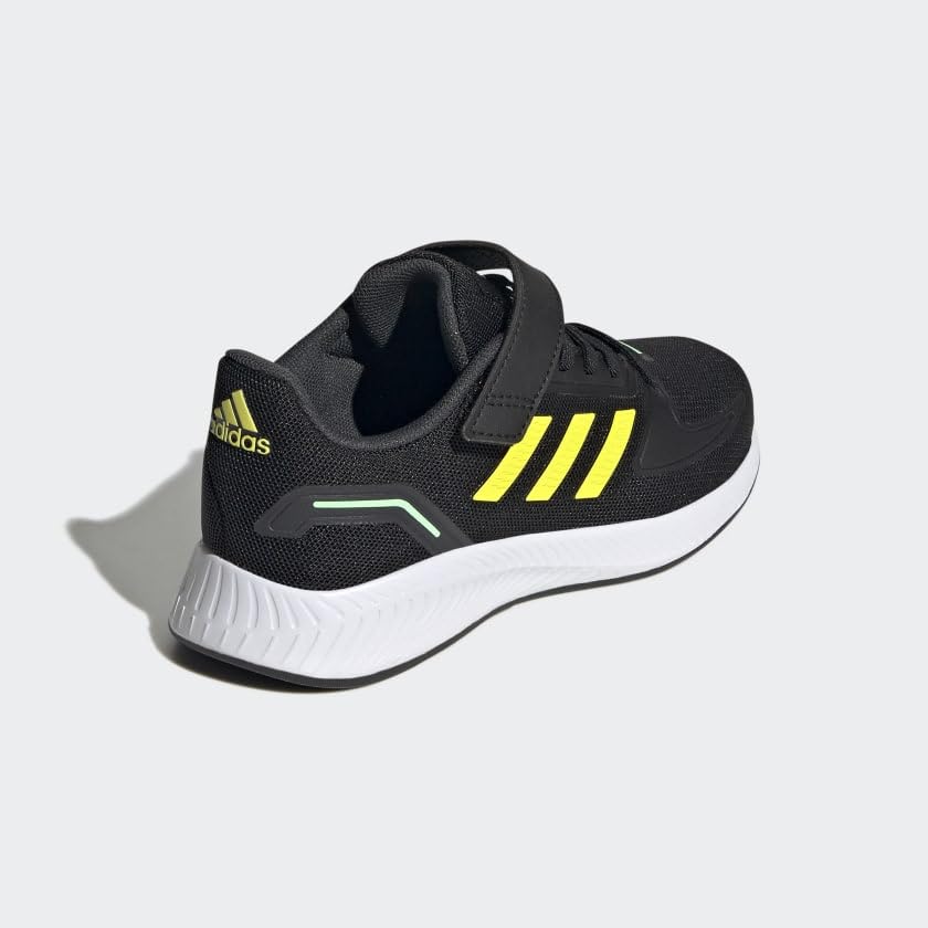 adidas Runfalcon 2.0 Unisex-Child Running Shoe, Black/Beam Yellow/Beam Green (Cross Strap), 2 US Little Kid