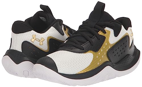 Under Armour Unisex Pre School Jet '23, (100) White/Black/Metallic Gold, 2, US