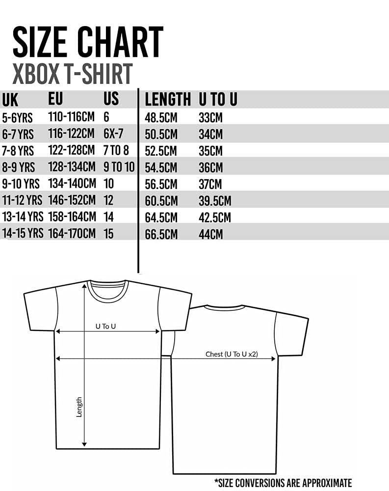 Xbox T-Shirt Boys Kids Black Green Game Console Logo Clothing Top 11-12 Years