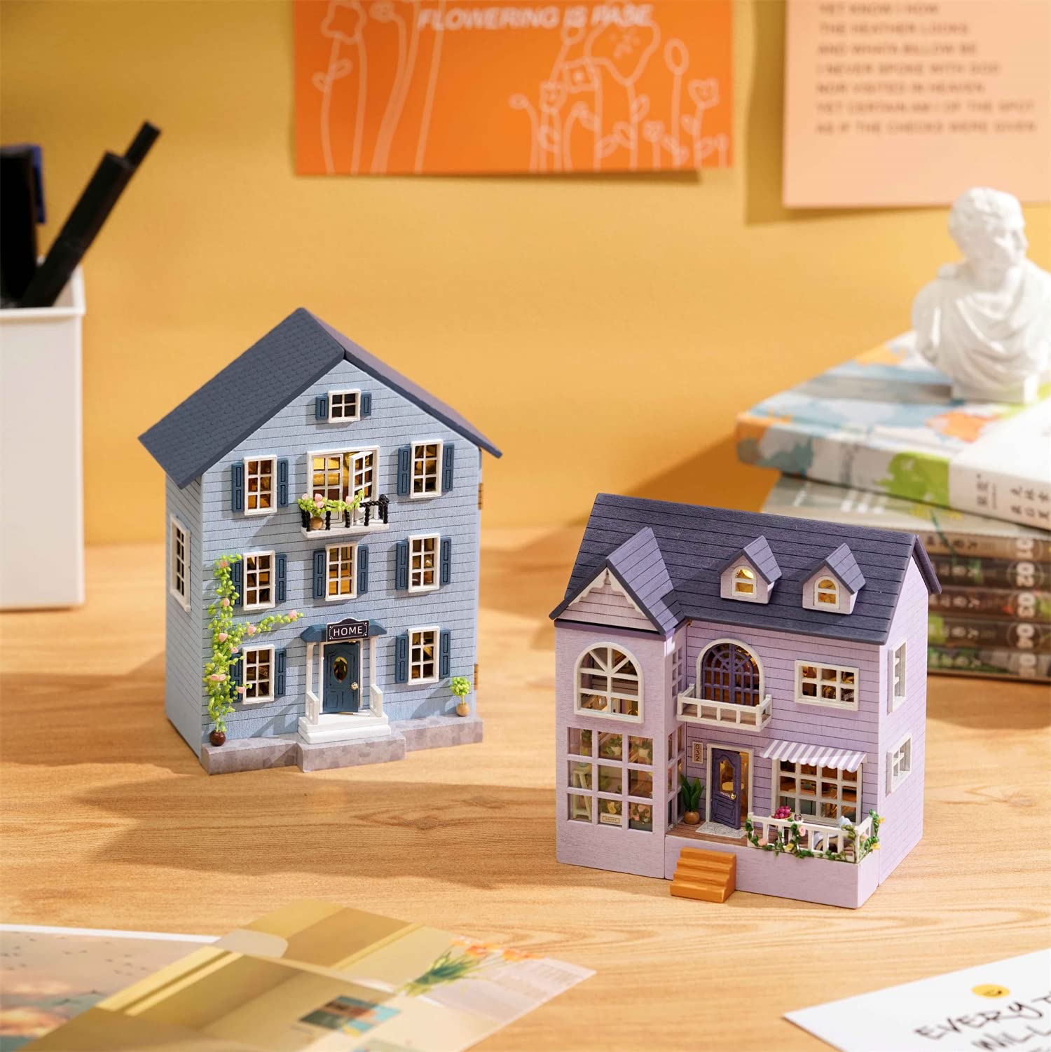 Flever Dollhouse Miniature DIY House Kit Creative Room with Furniture for Romantic Valentine's Gift (Molan House)