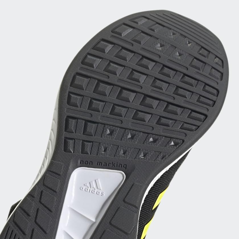 adidas Runfalcon 2.0 Unisex-Child Running Shoe, Black/Beam Yellow/Beam Green (Cross Strap), 2 US Little Kid