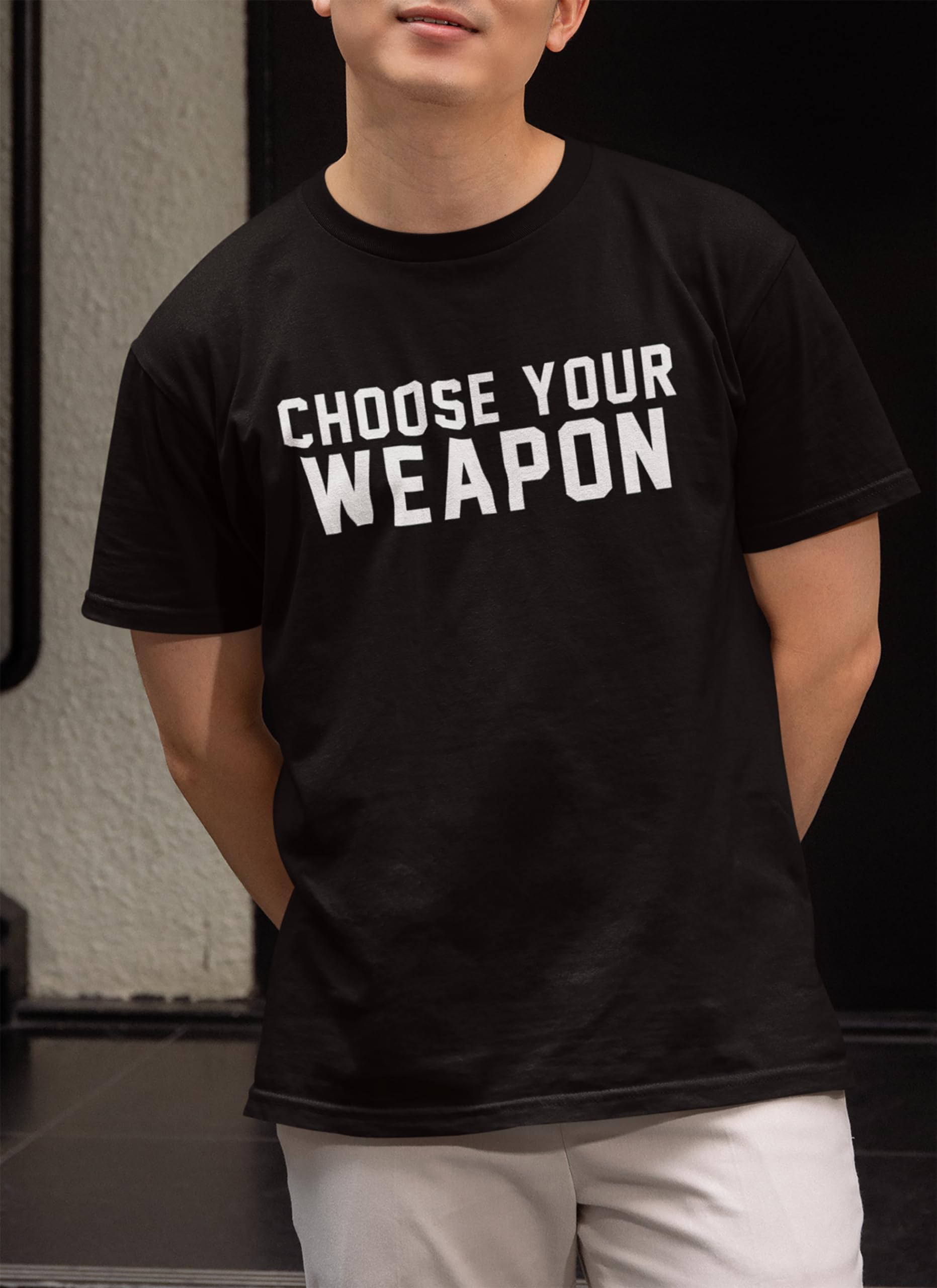 City Shirts Mens Choose Your Weapon Console Gamer Funny DT Adult T-Shirt Tee (Large, Charcoal)