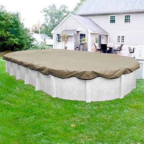 Pool Mate 312141-4-PM 20-Year Professional-Grade Winter Oval Above-Ground Pool Cover, 21 x 41-ft, Tan