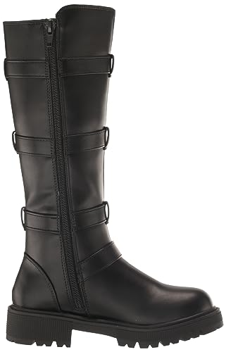 Steve Madden Girls Shoes Girls Brookee Motorcycle Boot, Black, 2 Little Kid
