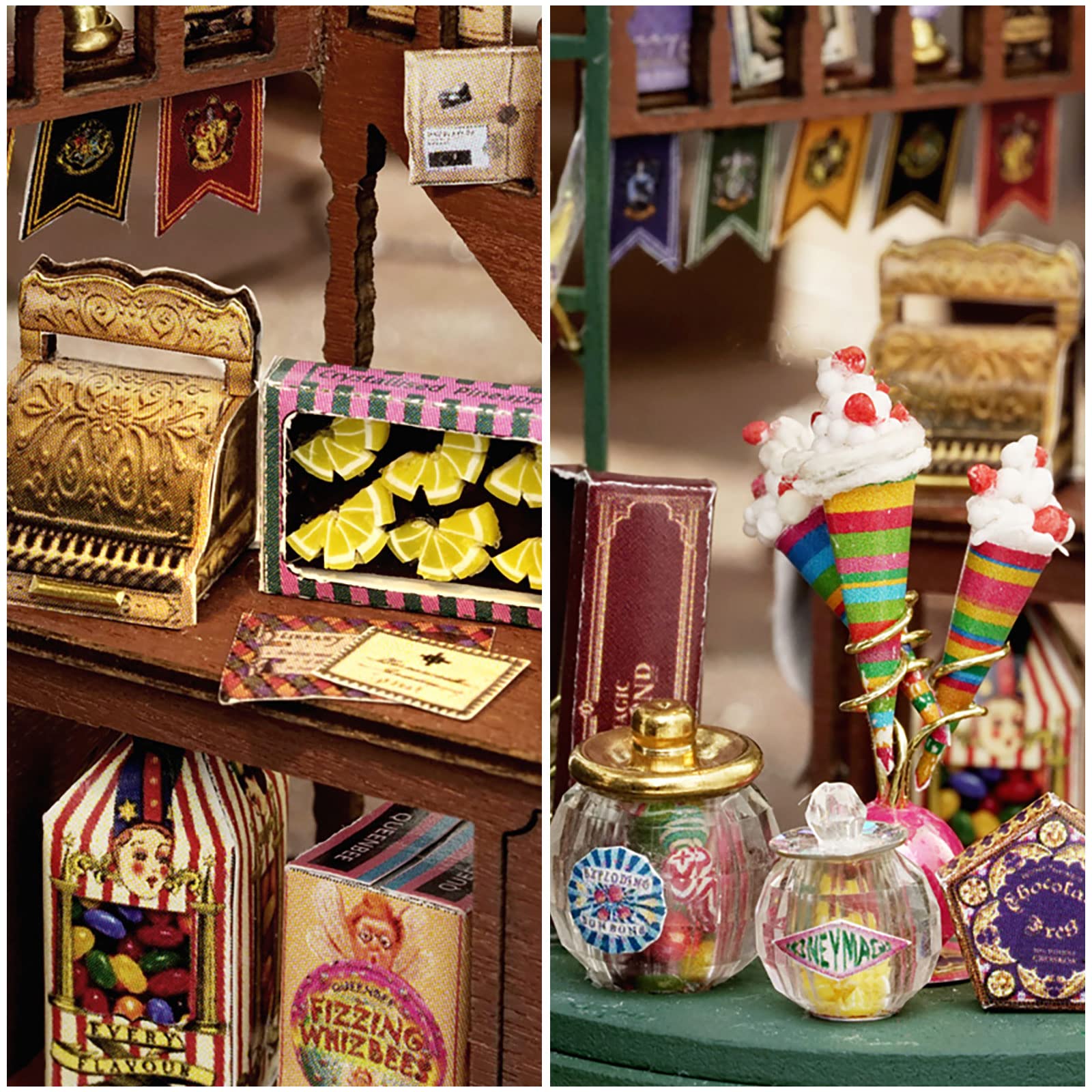GuDoQi DIY Miniature Dollhouse Kit, Tiny House kit with Furniture, Miniature House Kit, Great Handmade Crafts Gift for Birthday Easter Day, Magic Shop