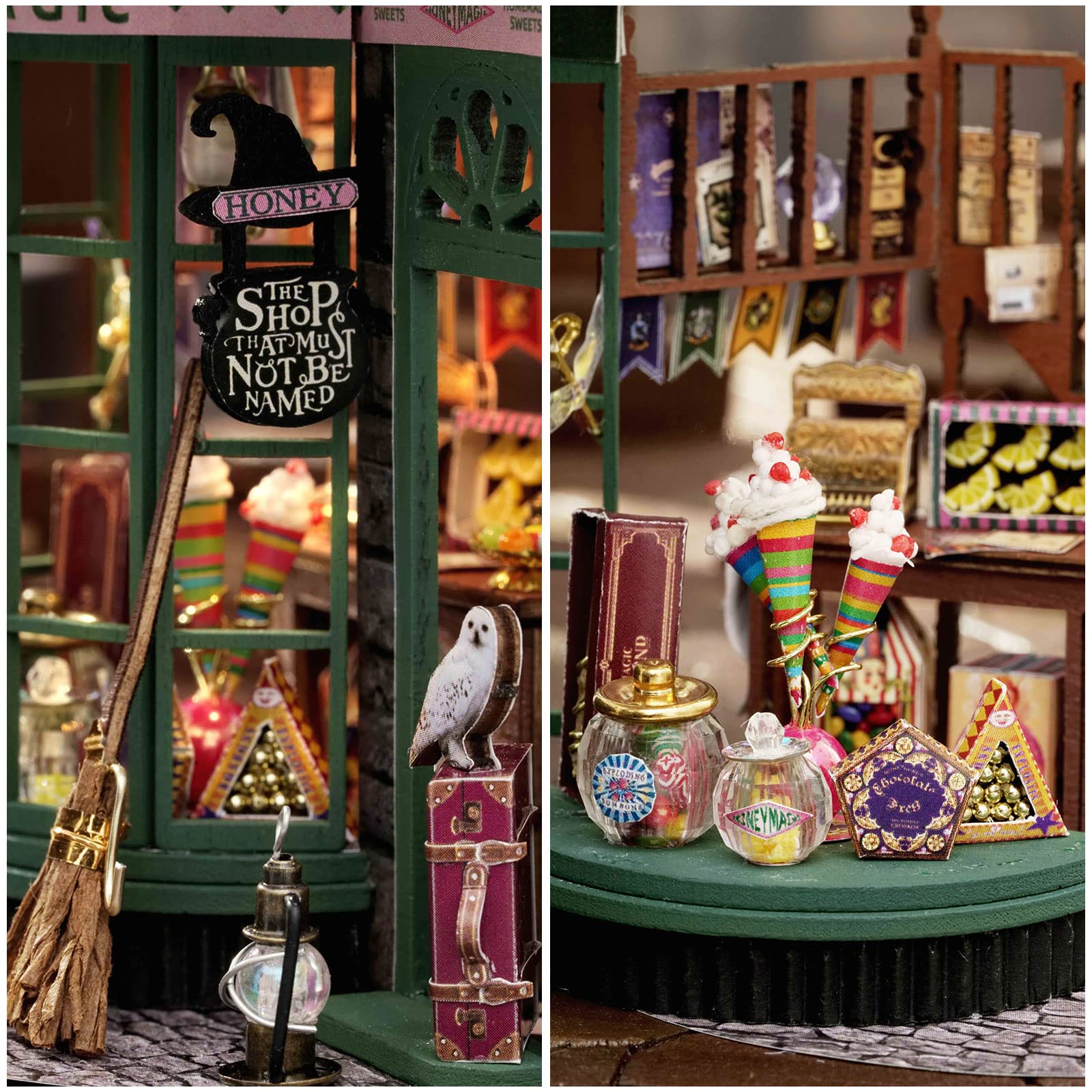 GuDoQi DIY Miniature Dollhouse Kit, Tiny House kit with Furniture, Miniature House Kit, Great Handmade Crafts Gift for Birthday Easter Day, Magic Shop