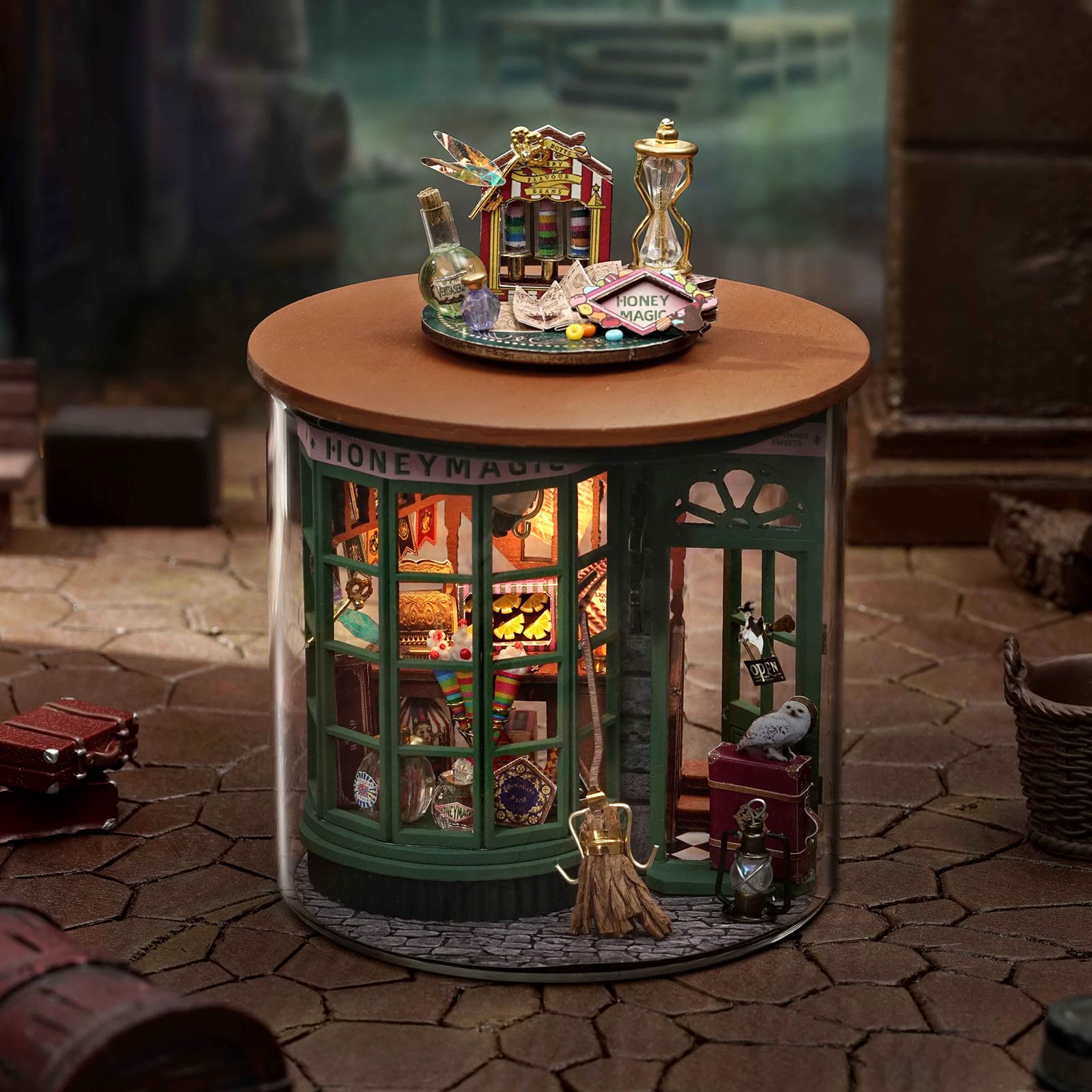 GuDoQi DIY Miniature Dollhouse Kit, Tiny House kit with Furniture, Miniature House Kit, Great Handmade Crafts Gift for Birthday Easter Day, Magic Shop