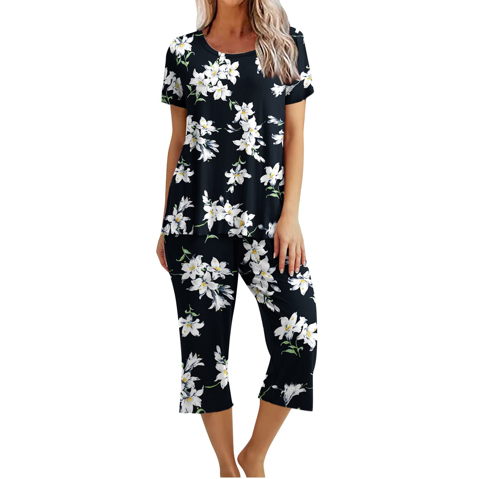 Yck-SAiWed Discounts�and Promotions Coupon Codes Womens Casual 2 Piece Outfits 4th of July Patriotic Sets Loose Tops Bodycon Shorts Workout Sports Tracksuit Black7,X-Large