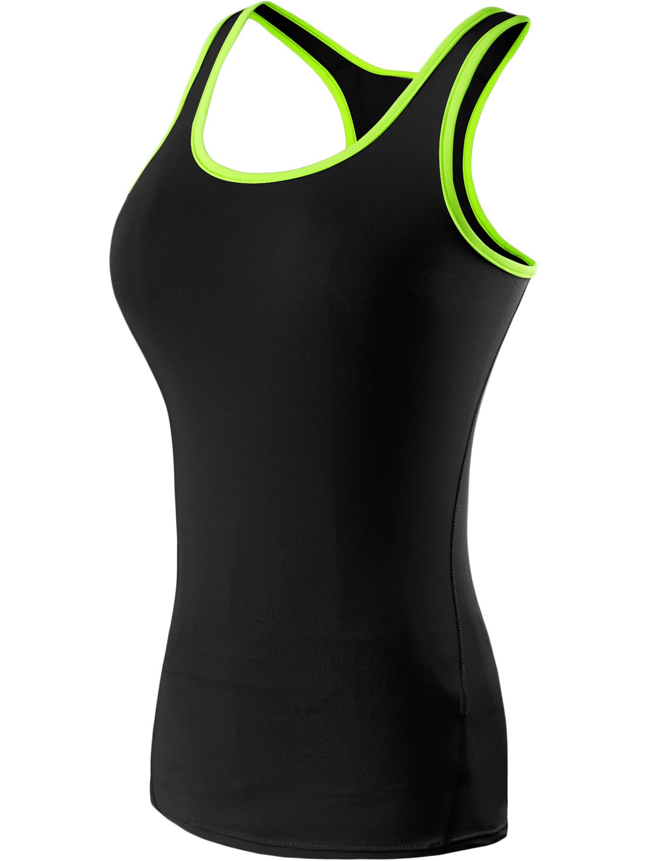 NELEUS Women's 3 Pack Compression Athletic Tank Top for Yoga Running,Blue,Green,Rose,EU 2XL,US XL